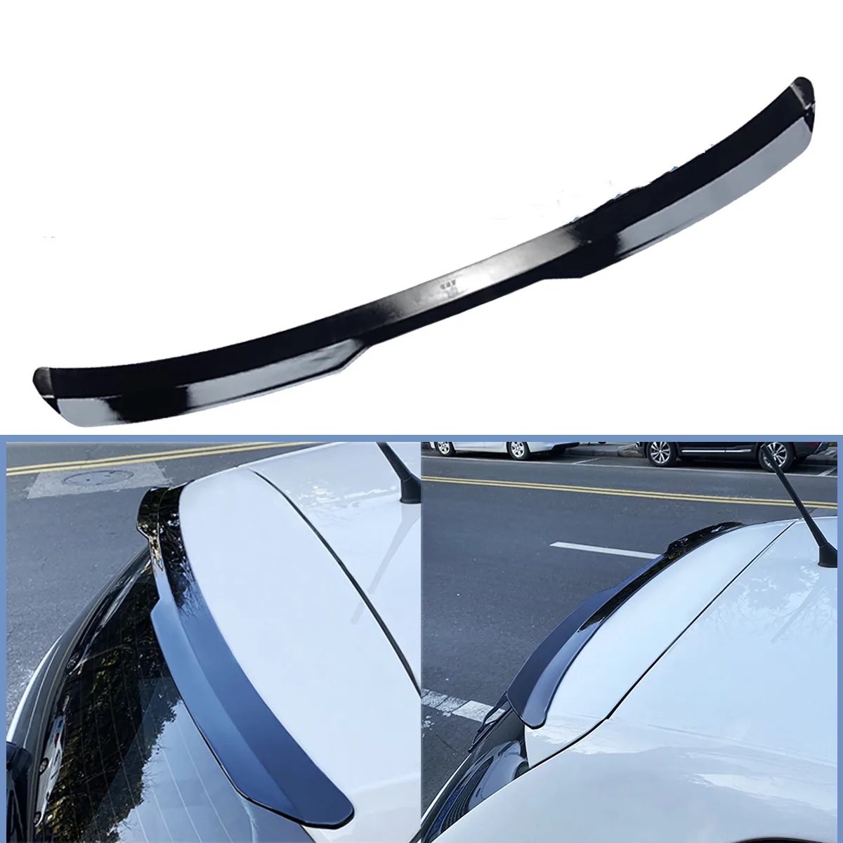 Glossy Black Car Rear Roof Spoiler Wing Boot Lip Wing Spoiler Extension ...