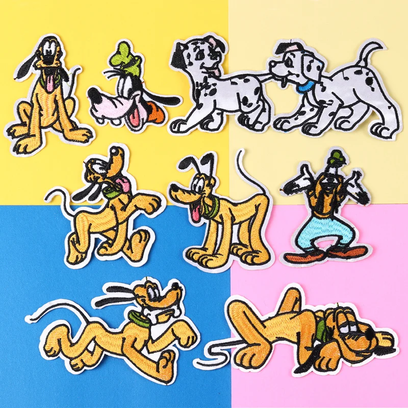 Disney Goofy Pluto Mickey Minnie Mouse Iron Patch For Kids Clothing Embroidery Patches Stickers ...