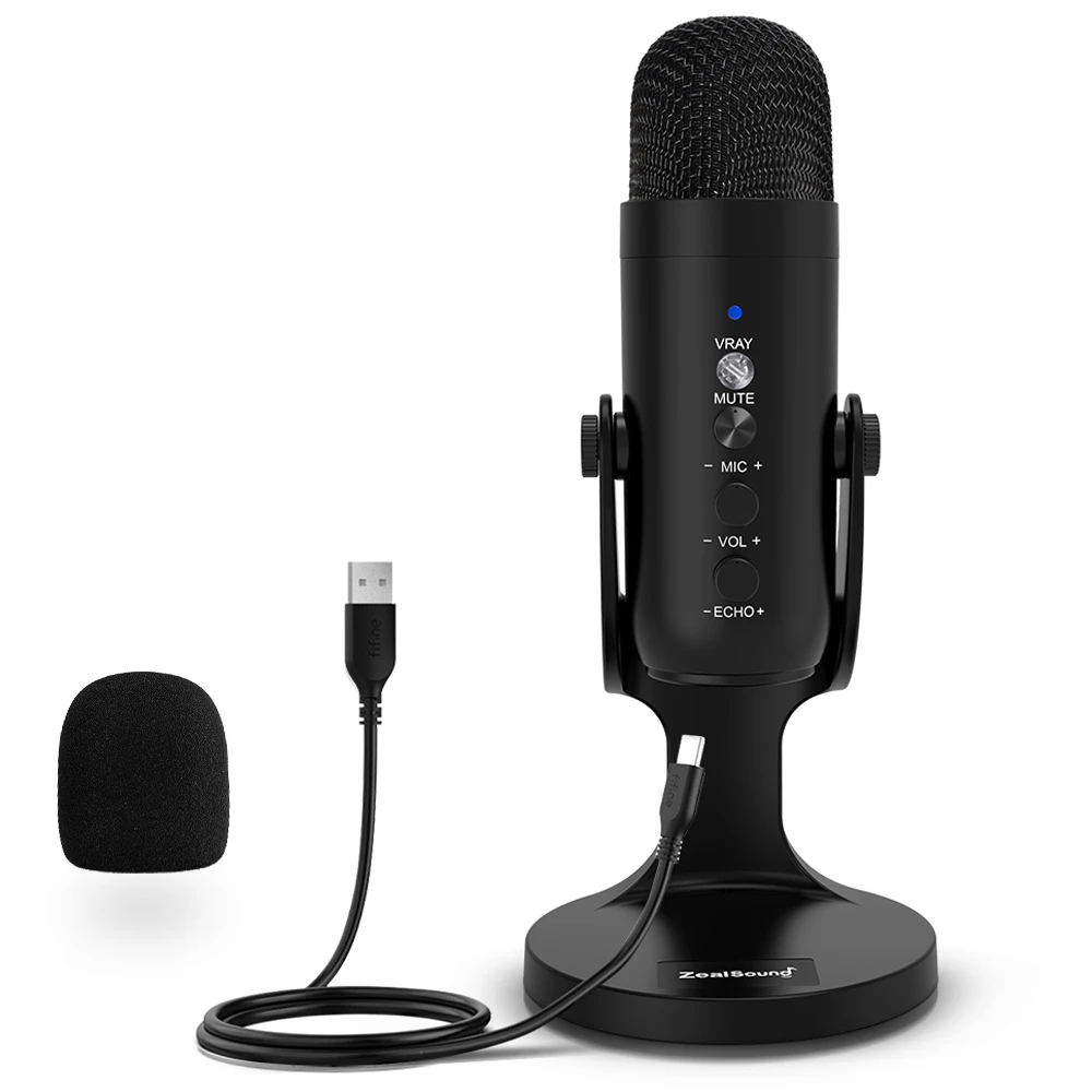 K66 USB Condenser Gaming Microphone Professional Podcasting Mic For PC ...