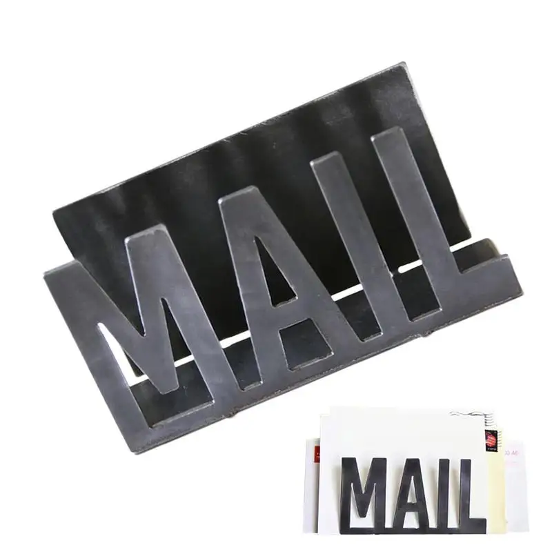 Black-File-Organizer-Letter-Sorter-Metal-Mail-Holder-Business-Document ...