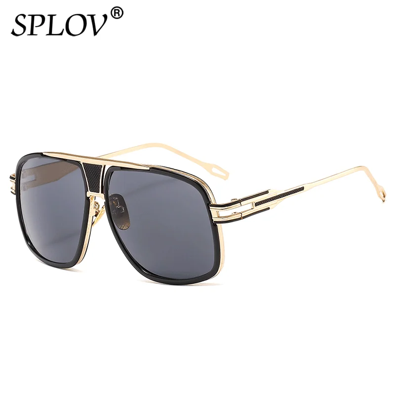 Luxury-Brand-Designer-Sunglasses-Vintage-Square-Oversized-Glasses-Metal ...