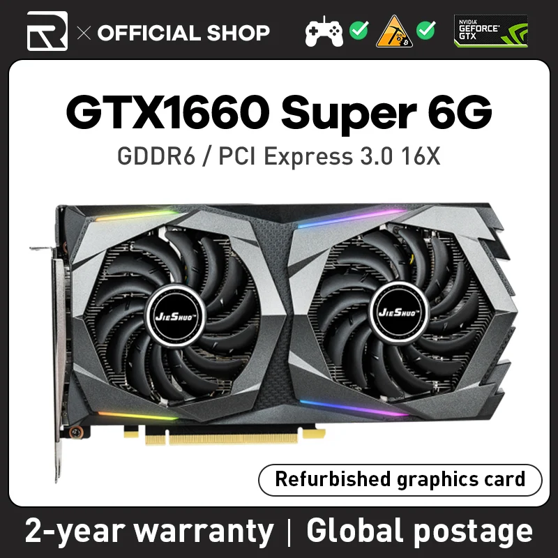 NVIDIA JIESHUO GTX 1660 Super 6GB Graphics Card Support Gaming Desktop GTX 1660Super GPU GDDR6 ...