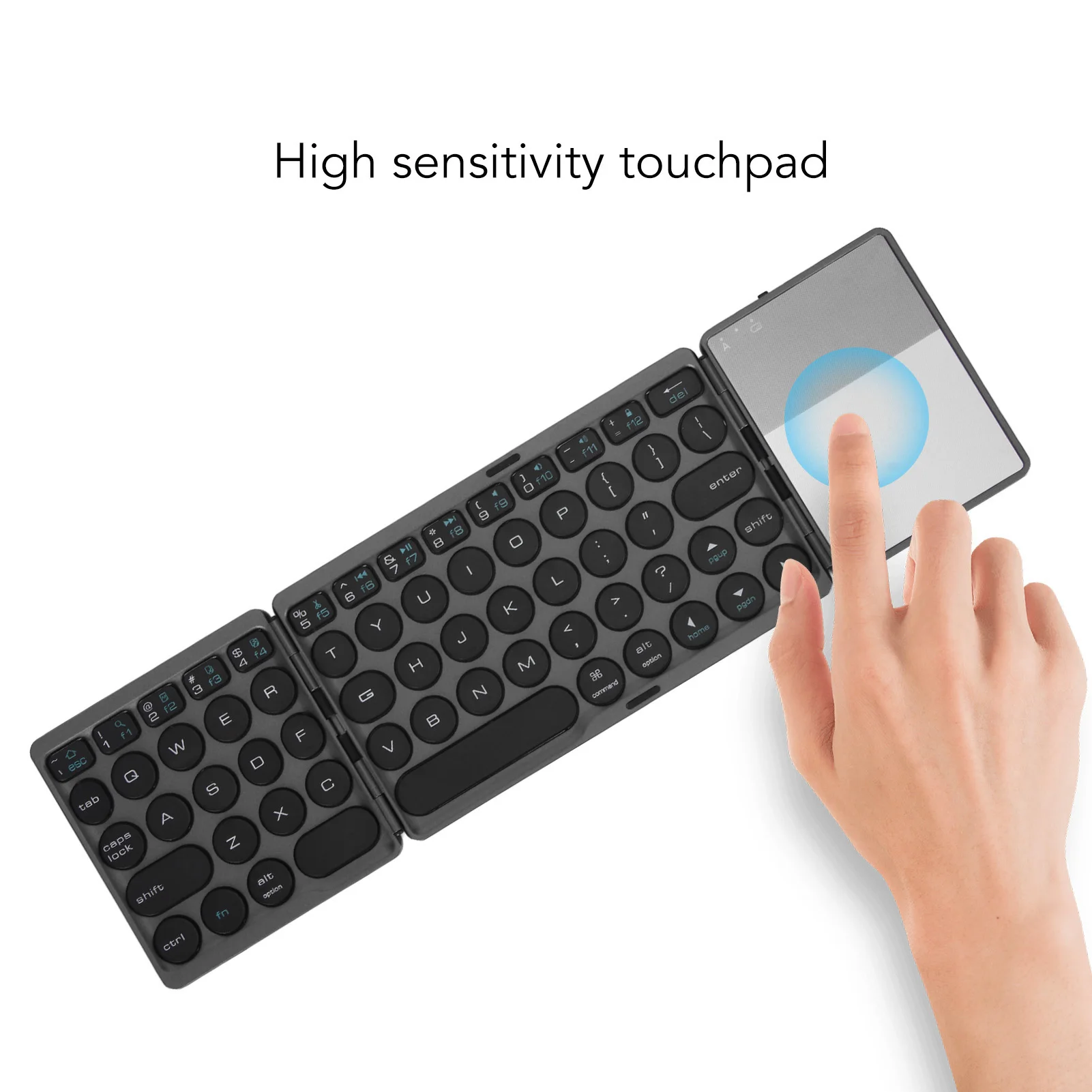 Folding-Keyboard-Round-Key-Foldable-Keyboard-with-Touchpad-Universal ...