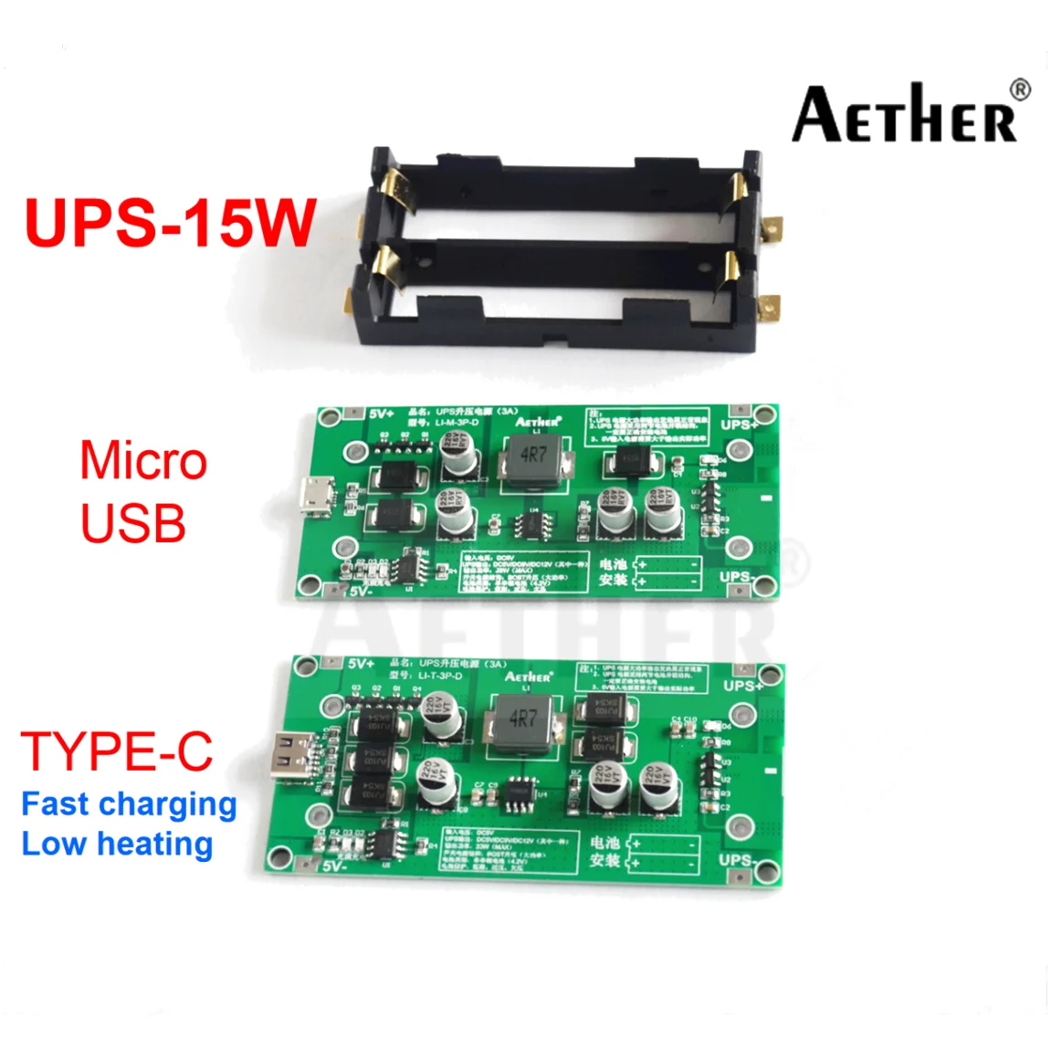 15w 3a 18650 Lithium Battery Charger Module Dc-dc Step Up Booster Ups ...