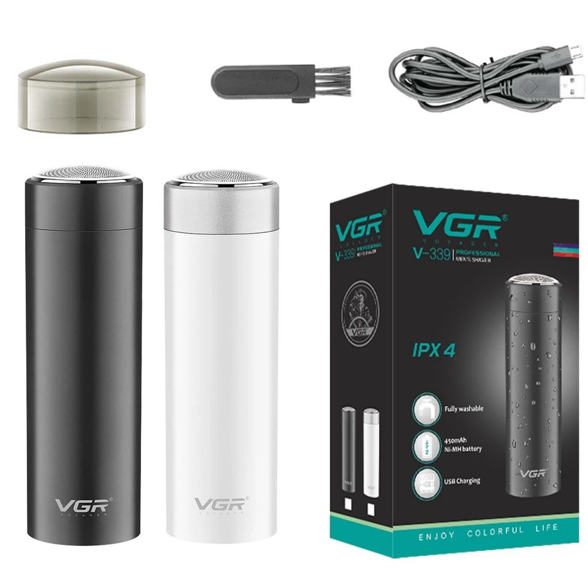 VGR Mini Washable Electric Shaver For Men Beard Electric Razor ...