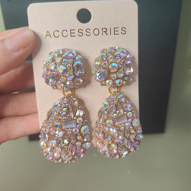 Runway-Wedding-Jewelry-Statement-Accessories-Long-Encrusted-Iridescent ...