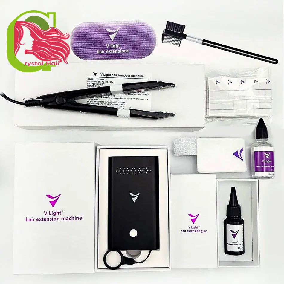 Original-V-Light-Technology-Hair-Extension-System-Kit-Set-Combo-White ...