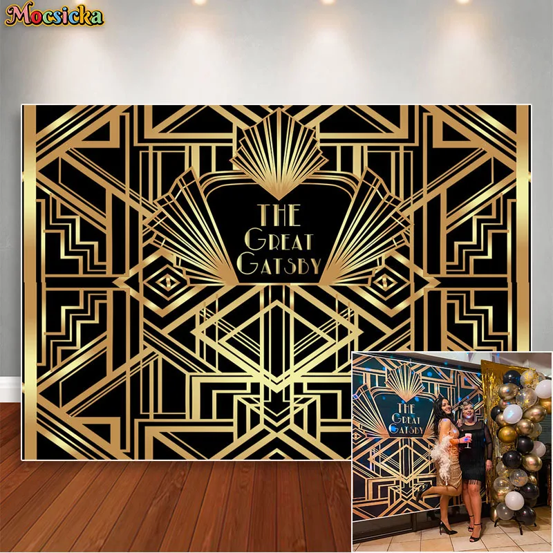 The Great Gatsby Backdrops Gatsby Happy Birthday Party Banner ...