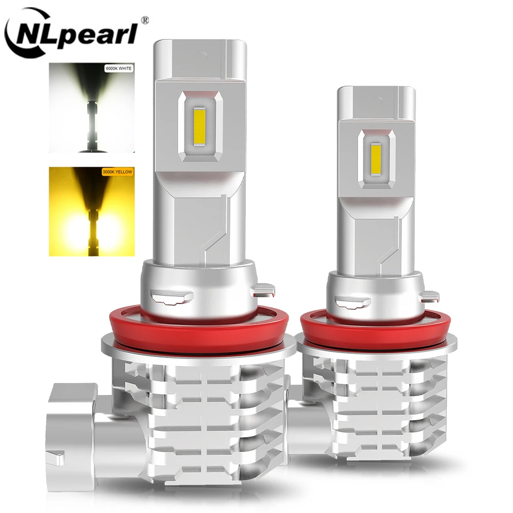 NLpearl 2Pcs H11 H9 H8 LED Fog Light Canbus Bulbs H10 9005 9006 H16JP ...