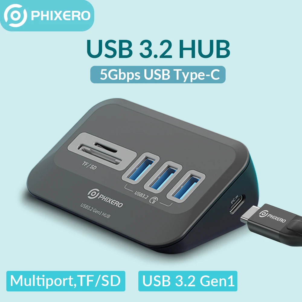 PHIXERO-USB-C-Hub-3-2-Docking-Station-Hub-Type-C-Splitter-Adapter ...