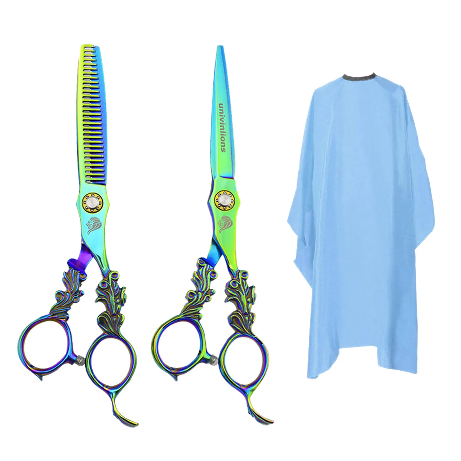 6-0-Inch-Professional-High-Quality-Hair-Cutting-Shears-Cape-Kit-Barber ...