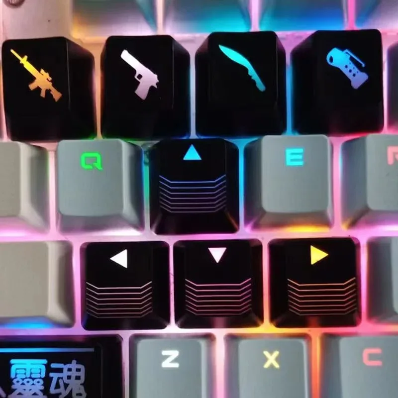 New-Backlit-Gaming-Keycap-WASD-Arrow-OEM-Black-Red-Keycaps-Custom ...