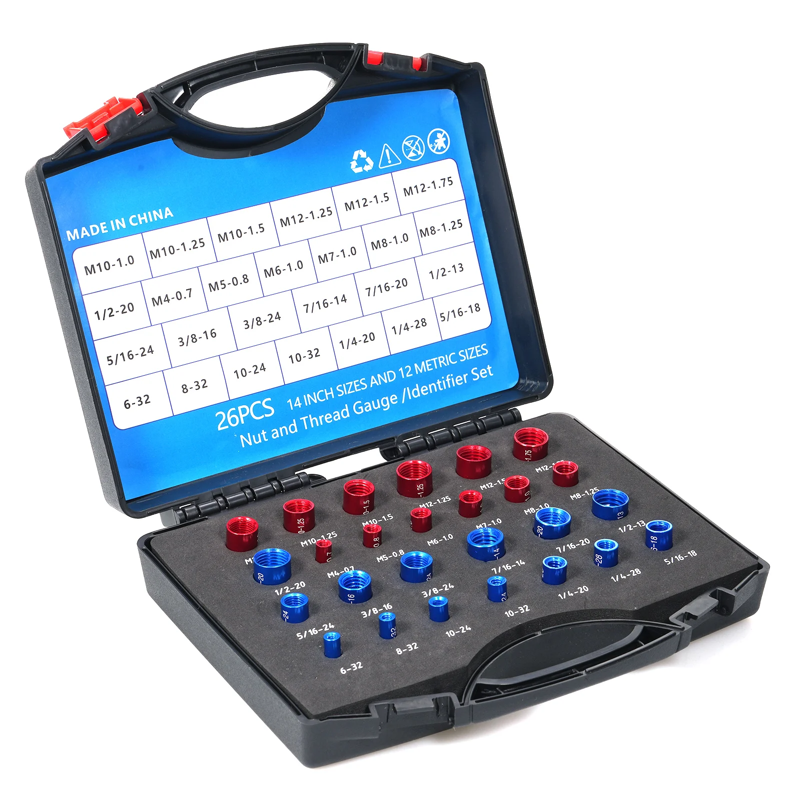 26-44PCS-Thread-Checker-26Pcs-Male-Female-Gauge-14-Inch-12-Metric ...