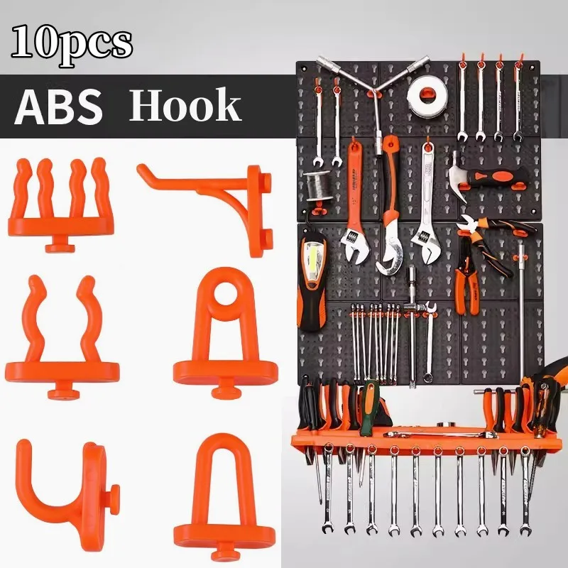10Pcs Hardware Tools Hook Plastic Wall-Mounted Hanging Plate Hole Plate ...