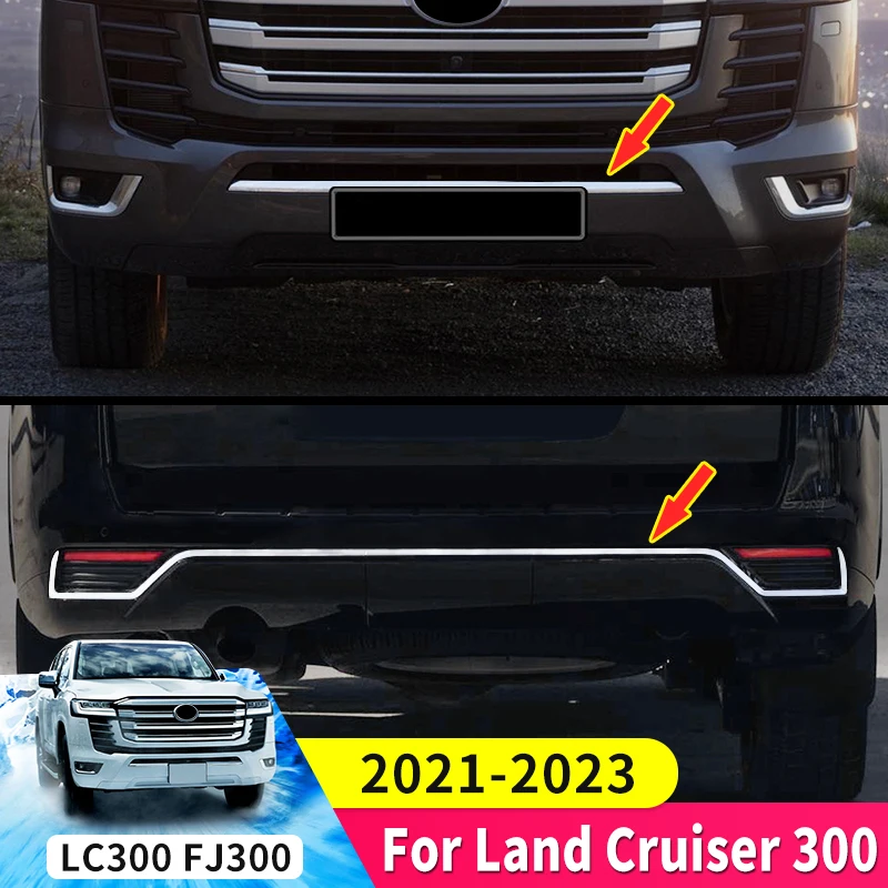 Front-and-Back-bumper-Chrome-Decoration-For-Toyota-Land-Cruiser-300 ...