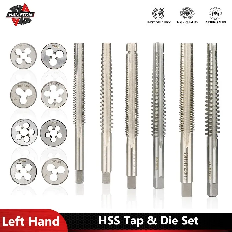 HSS-Left-Hand-Tap-Die-Set-TR8-TR10-TR12-TR14-TR16-Thread-Screw-Tap ...
