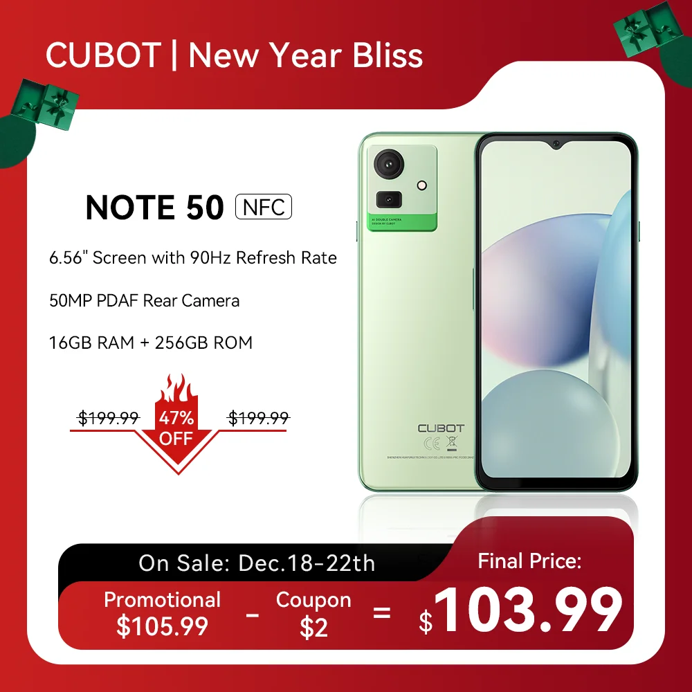 Cubot-NOTE-50-smartphone-android-16-GB-de-RAM-8-GB-8-GB-extendidos-256 ...