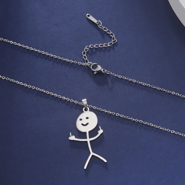 Dreamtimes Fashion Hip Hop Fxck You Funny Doodle Pendant Necklace For ...