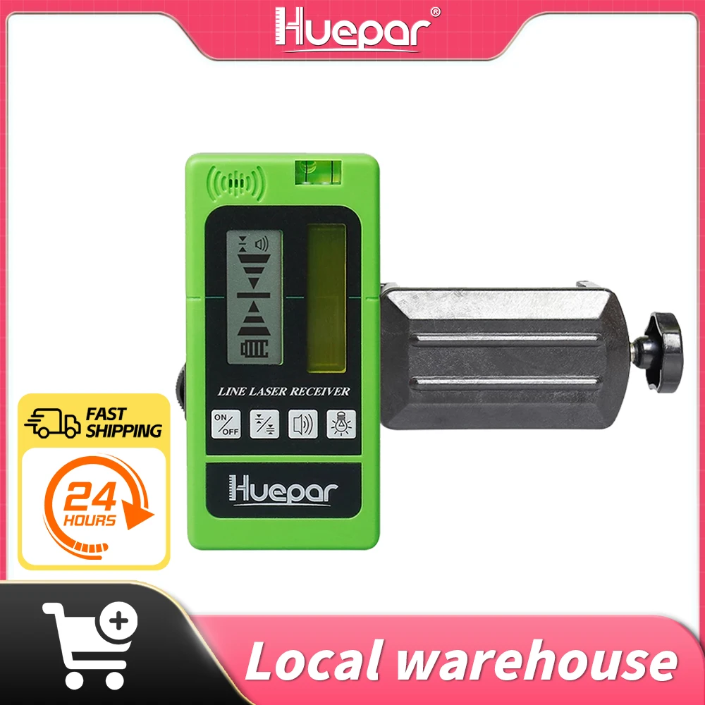 Huepar-Laser-Receiver-Outdoor-Level-Accessories-for-Laser-Level-Red ...