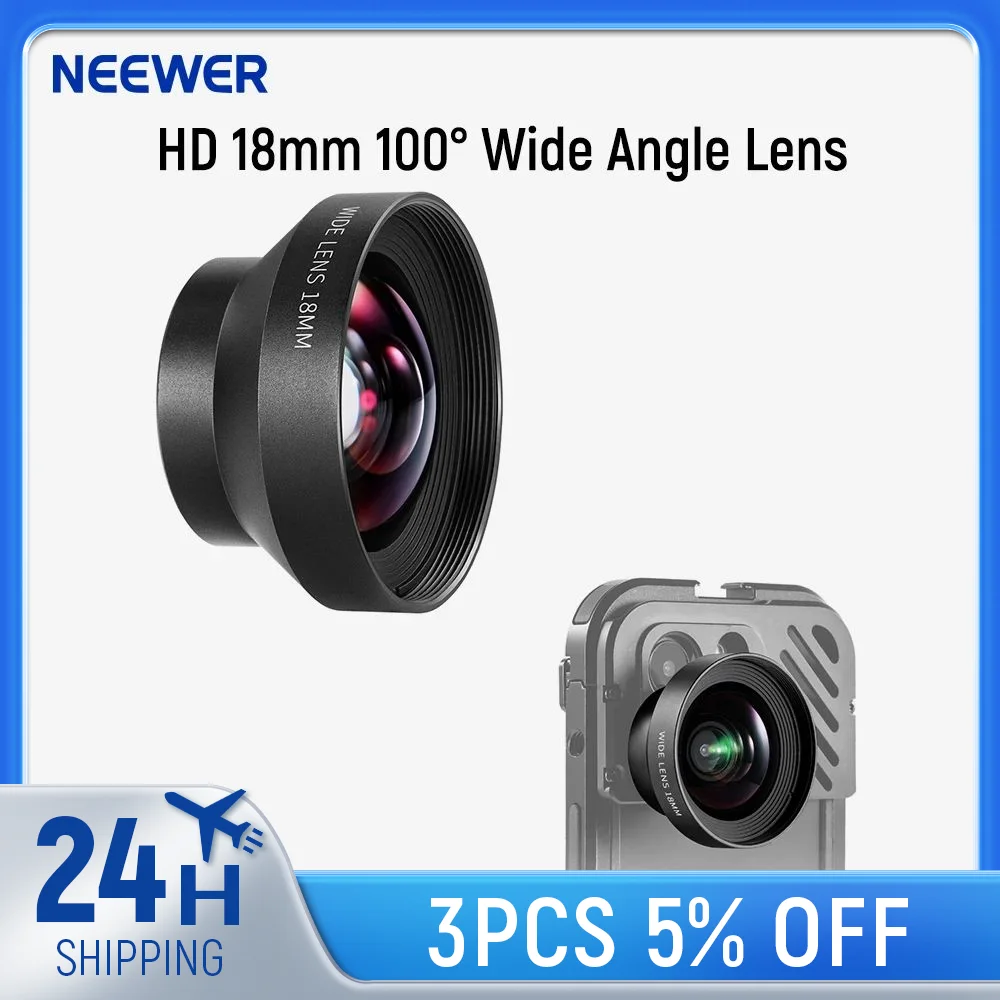 NEEWER-HD-18mm-100-Wide-Angle-Lens-for-iPhone-Samsung-Phone-Cage-Rig ...