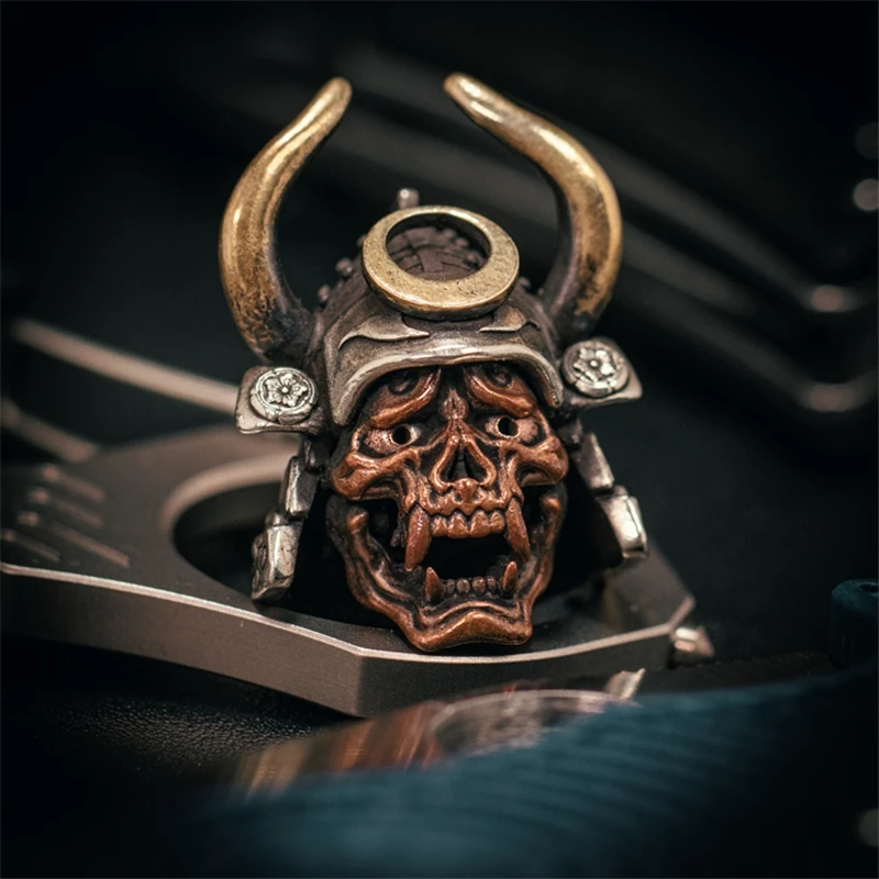 Paracord Knife Lanyard Bead | Skull Helmet Paracord Brass | Copper ...