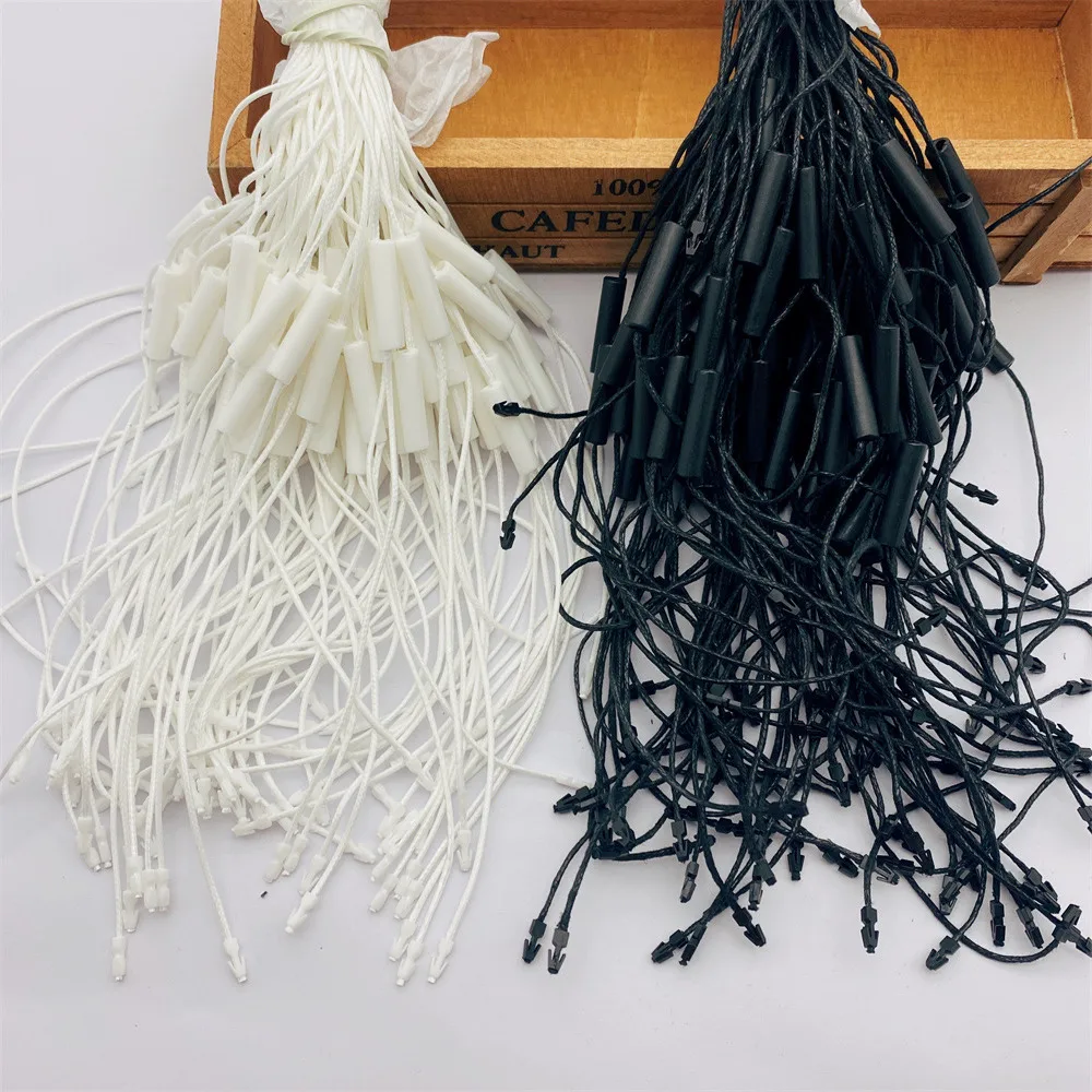 980pcs/lot Length: 25cm Waxed cord Hang Tag Nylon String Snap Lock Pin ...