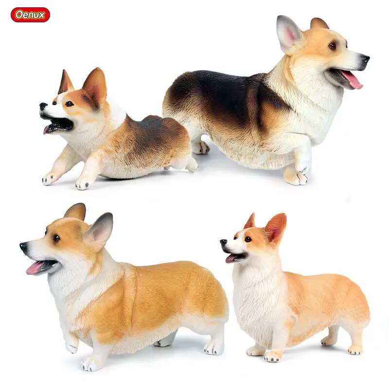 Oenux Lovely Corgi Simulation Dog Animals Action Figures Baby Running ...
