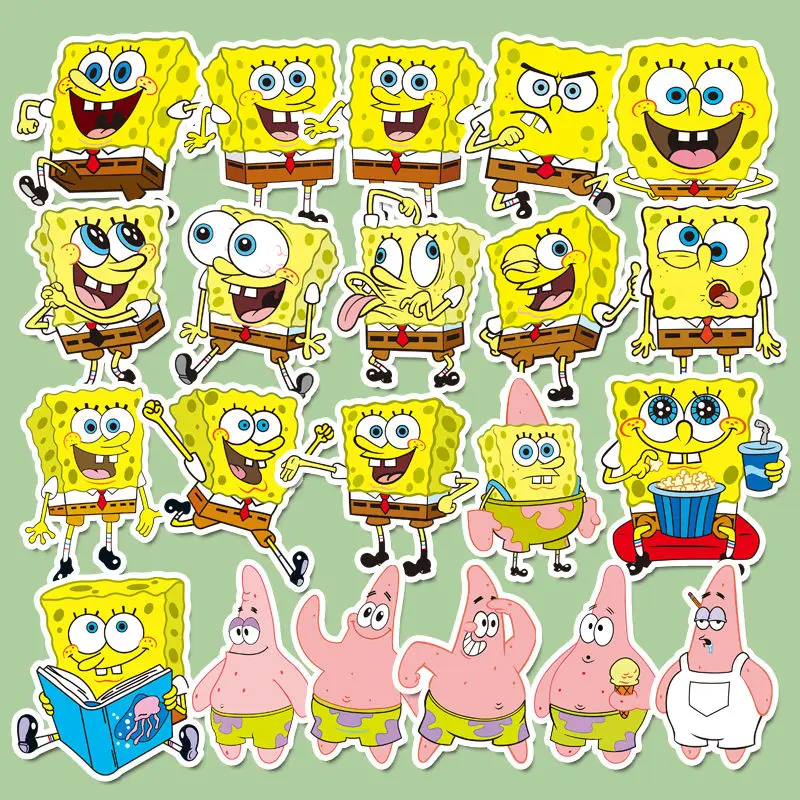 40PCS SpongeBob SquarePants Patrick Star Stickers Cute Cartoon Mobile ...