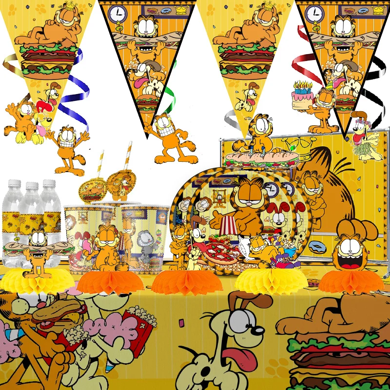 Garfield-Cartoon-Themed-Cute-Birthday-Party-Decoration-Tableware ...