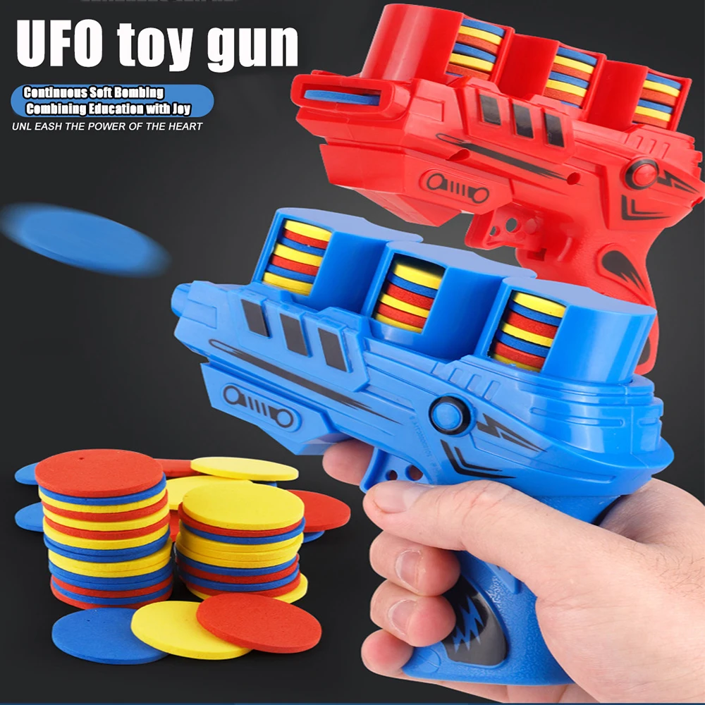 Children-Fun-Toys-Flying-Saucer-Guns-Ejection-Flying-Disc-100-EVA-Soft ...