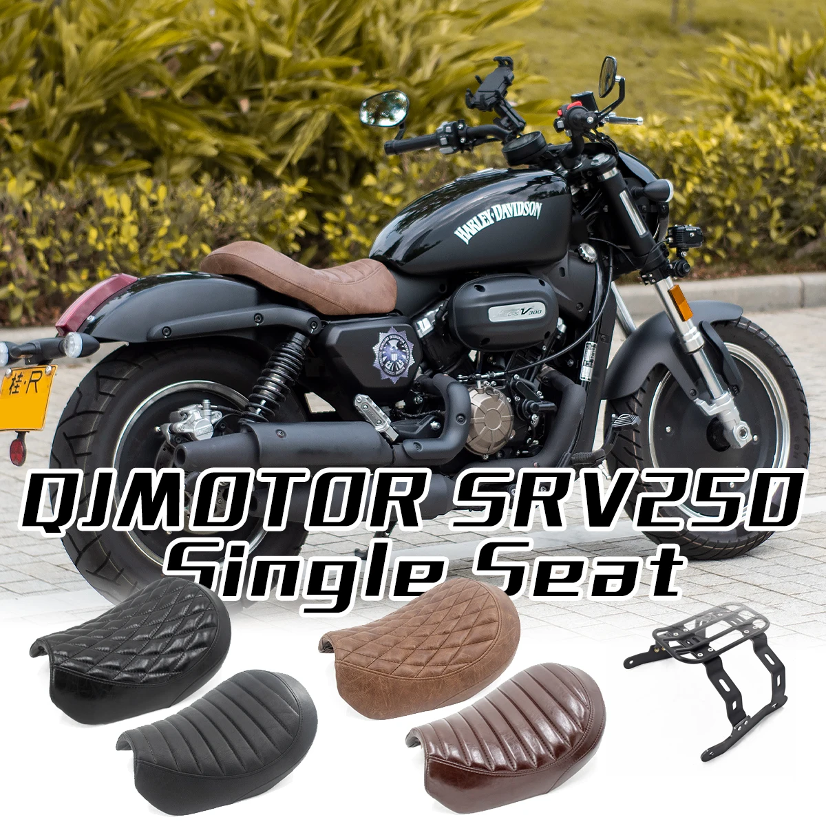 Customized-Retro-Motorcycle-Single-Comfortable-Seat-Cushion-With-Rear ...