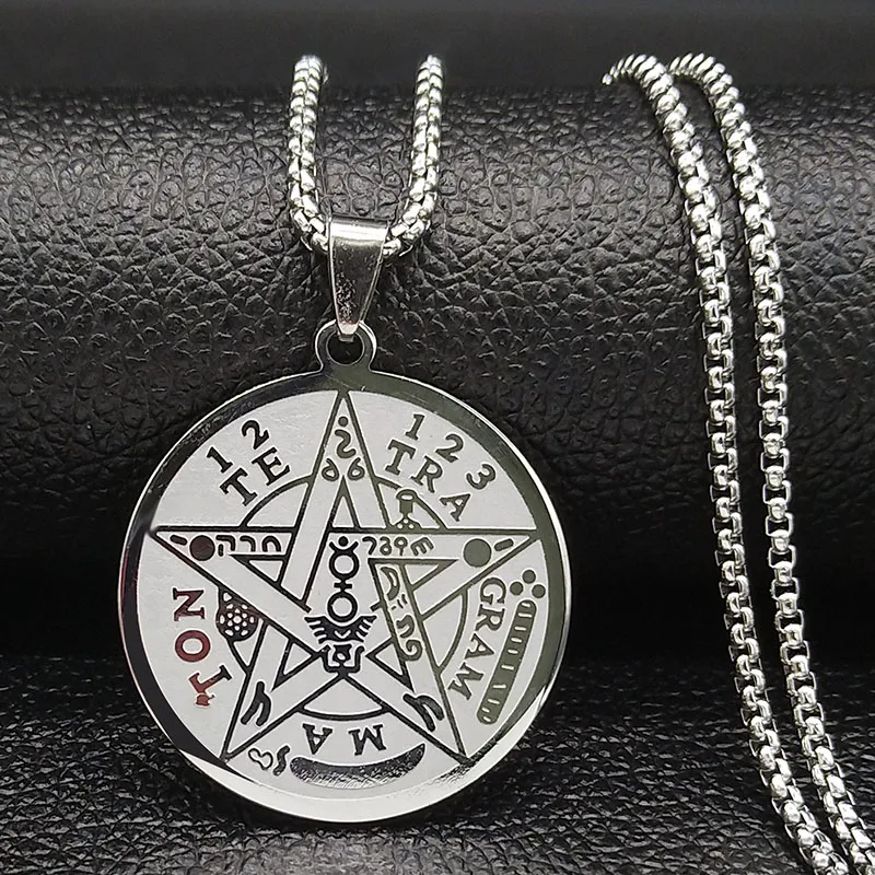 Witchcraft Pentagram Stainless Steel Necklace Chain for Men Jewish ...