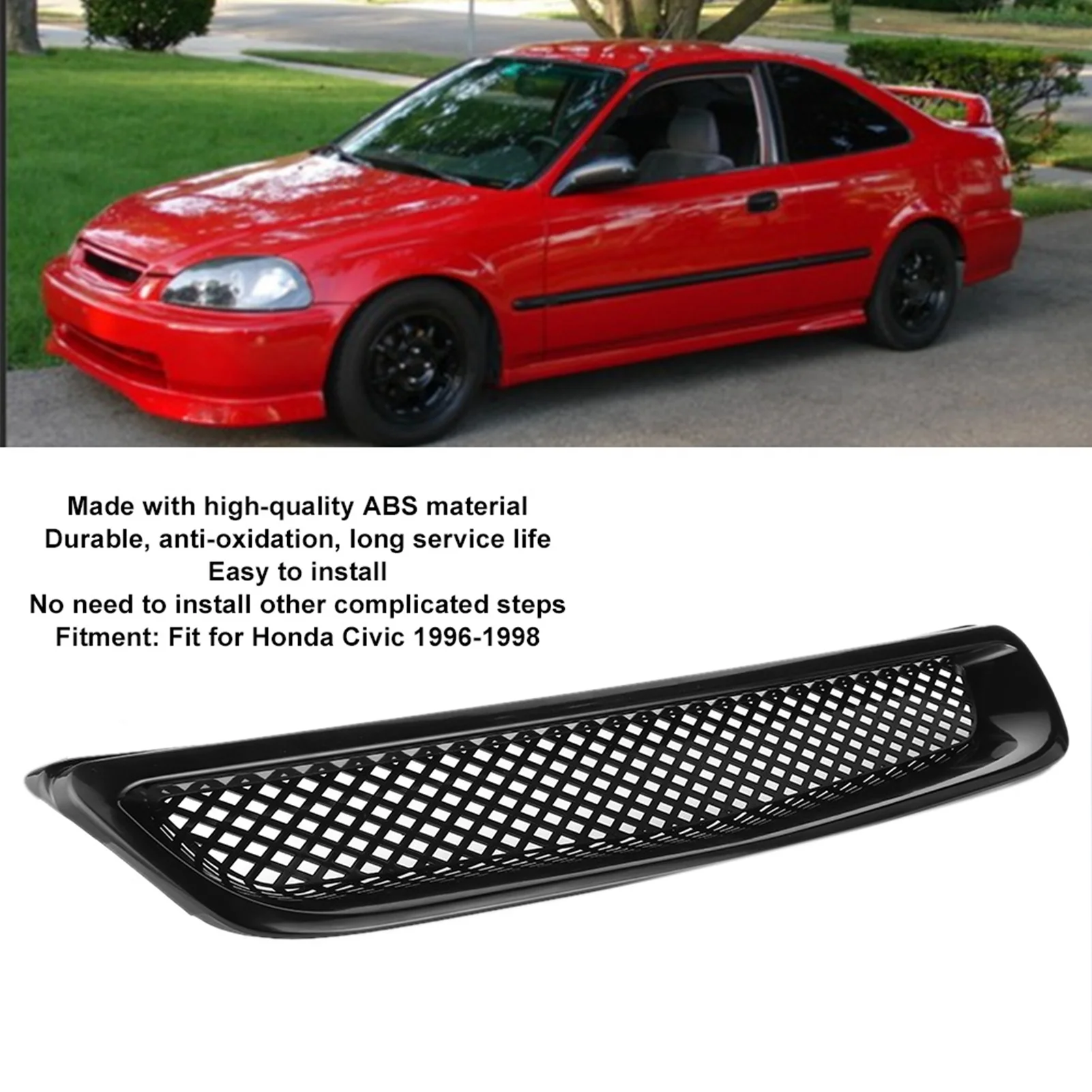 Black Grill Mesh Front Hood Grille Grill Air Flow Intake Mesh Fit for ...