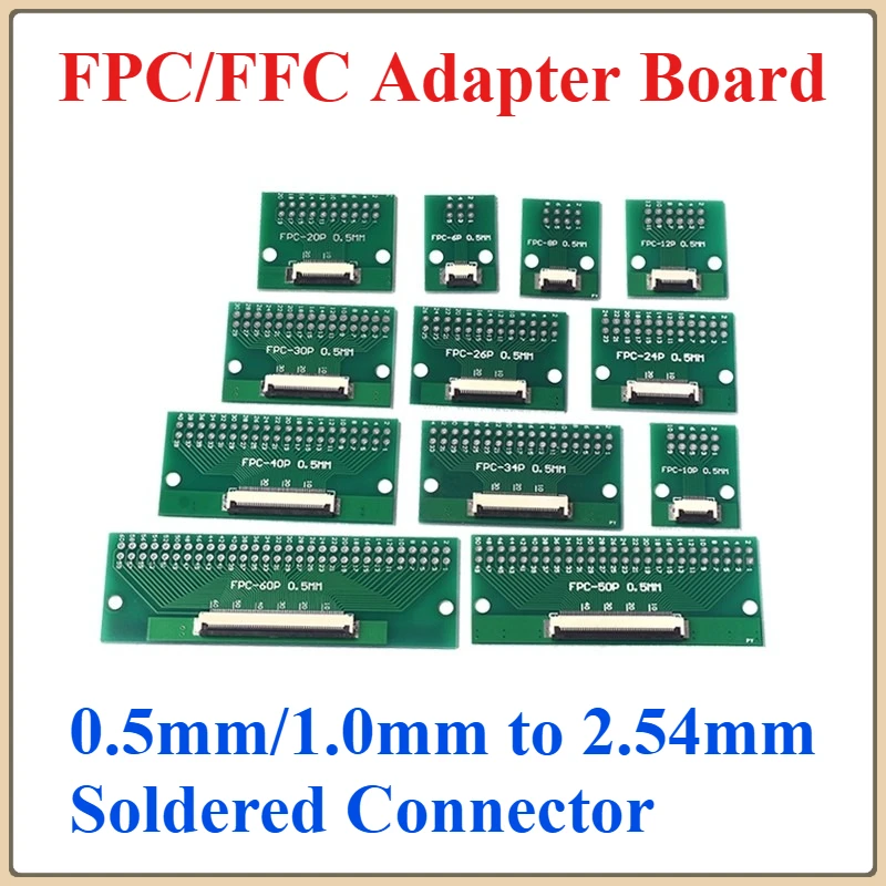 1Pcs FPC/FFC Adapter Board 0.5/1.0mm to 2.54mm Soldered Connector 4/5/6 ...