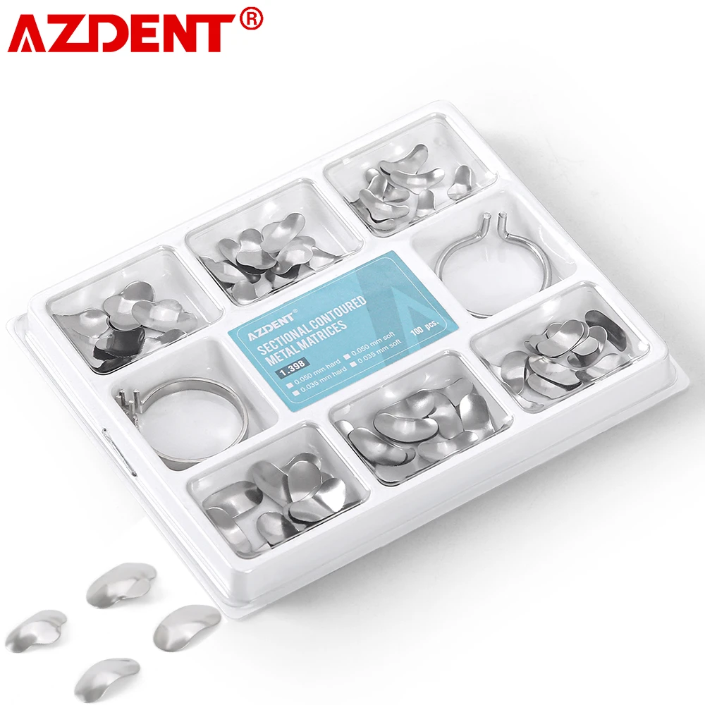 AZDENT 100Pcs Kit Completo Matriz Odontológica Matrizes Metálicas ...