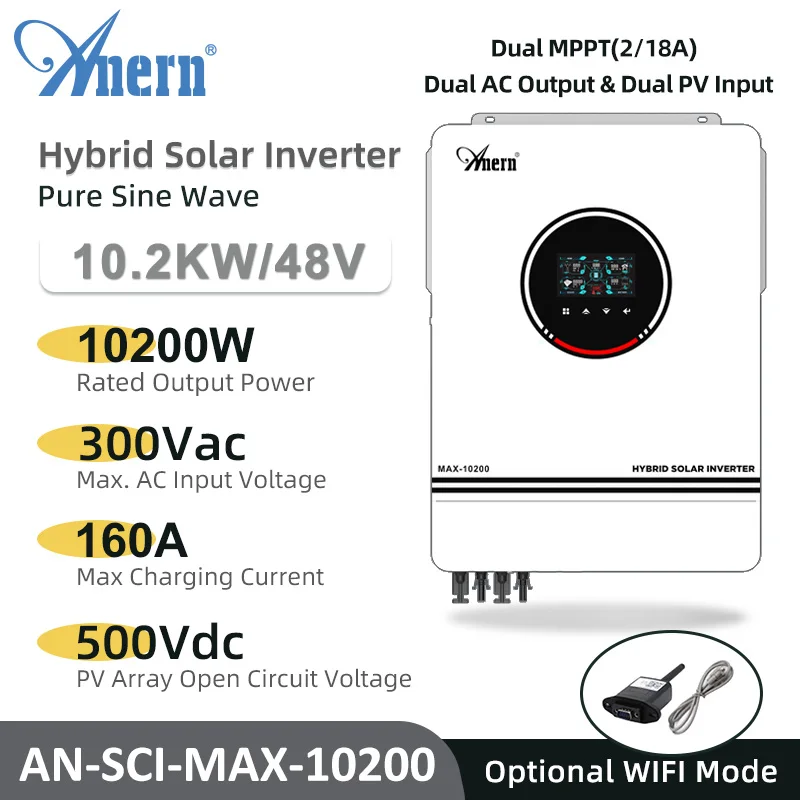 Anern-48V-Hybrid-Solar-Inverter-10200W-8200W-230VAC-Grid-Tie-Inverter ...