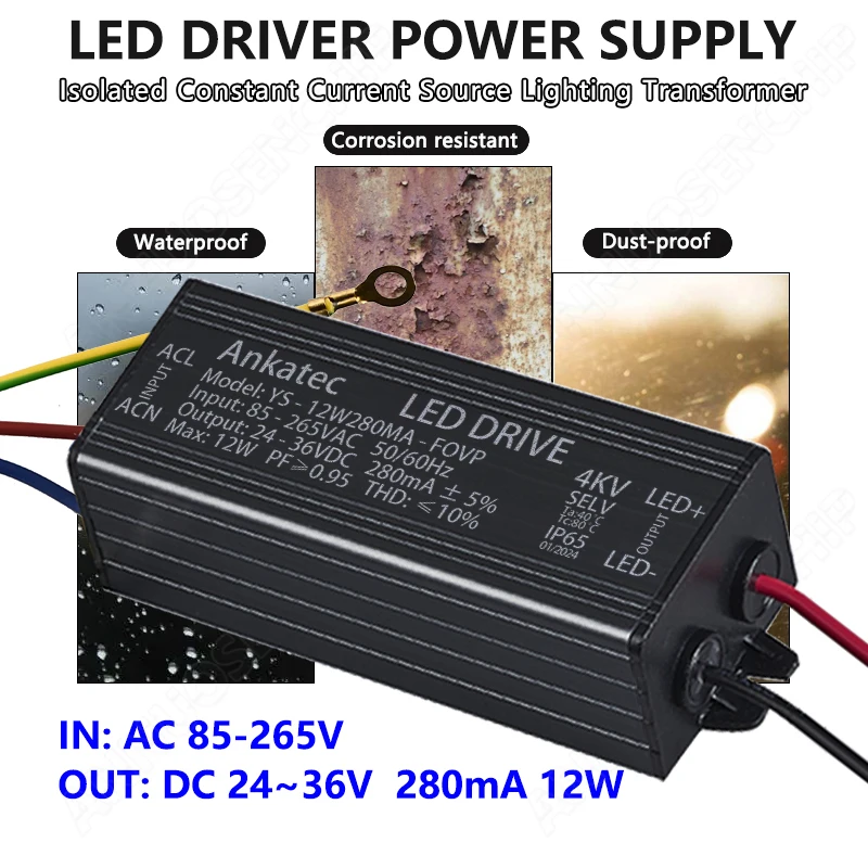 DC-24-36V-12W-LED-Lamp-Driver-Light-Transformer-Input-AC85-265V-Power ...