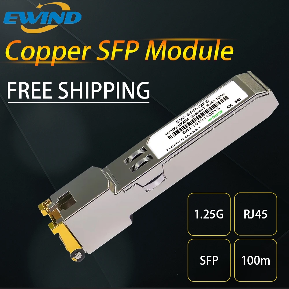 EWIND Gigabit RJ45 SFP Module 1000Mbps SFP Copper RJ45 SFP Transceiver ...