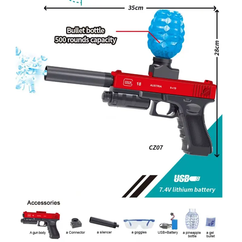 Glock Toy Guns Electric Water Gel Pistol Airsoft Weapons Pneumatic High ...