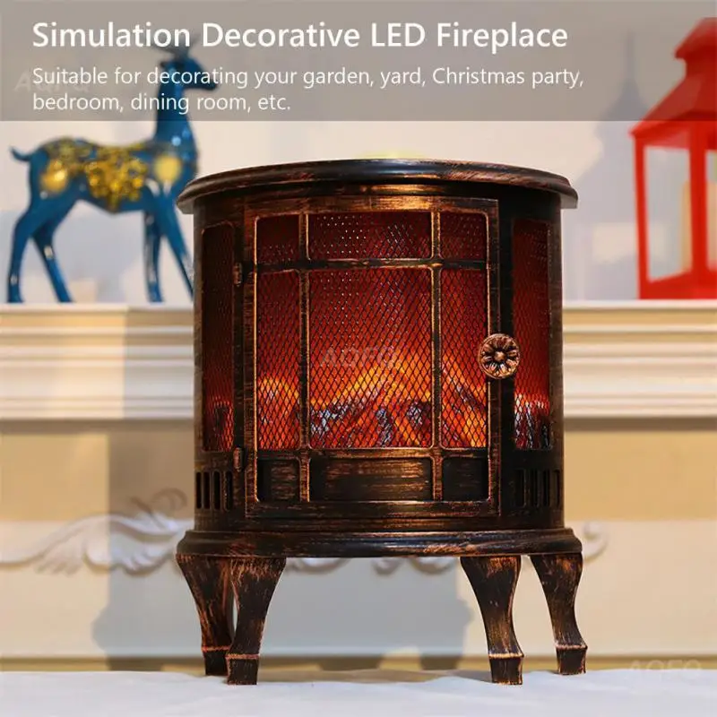 Fireplace-Lantern-Decorative-Flameless-Log-Fire-Effect-Vintage-Lamp ...