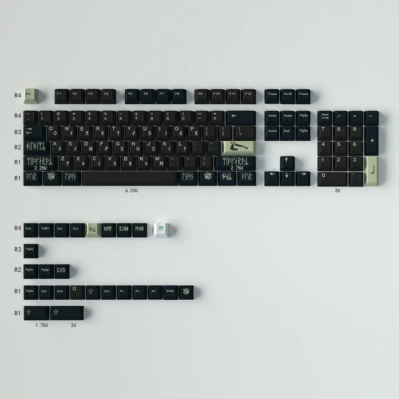 130/23 teclas pbt clones gmk norse keycaps corante sublimação keycap ...