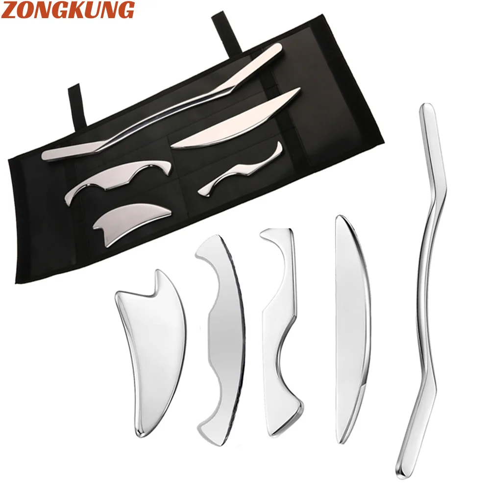 5Pcs-Set-Stainless-Steel-Gua-Sha-Tools-Scraping-IASTM-Muscle-Soft ...