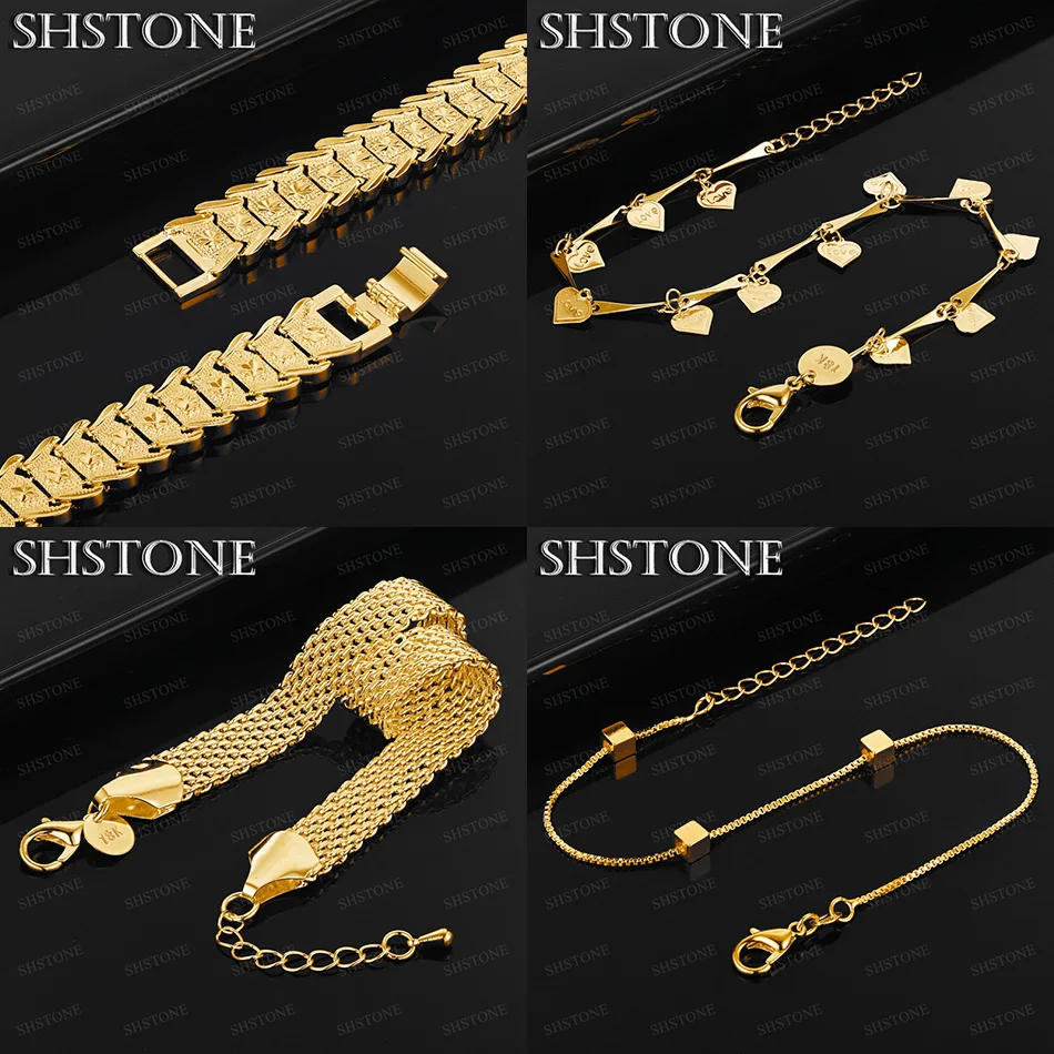 Cadena de malla de oro de 18k para hombre, correa de reloj con corazón ...