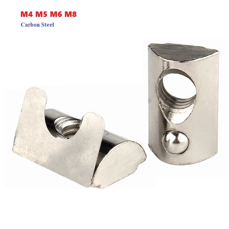 Half Round Elasticity Roll-In T Spring Nuts M4 M5 M6 M8 For 2020 3030 ...