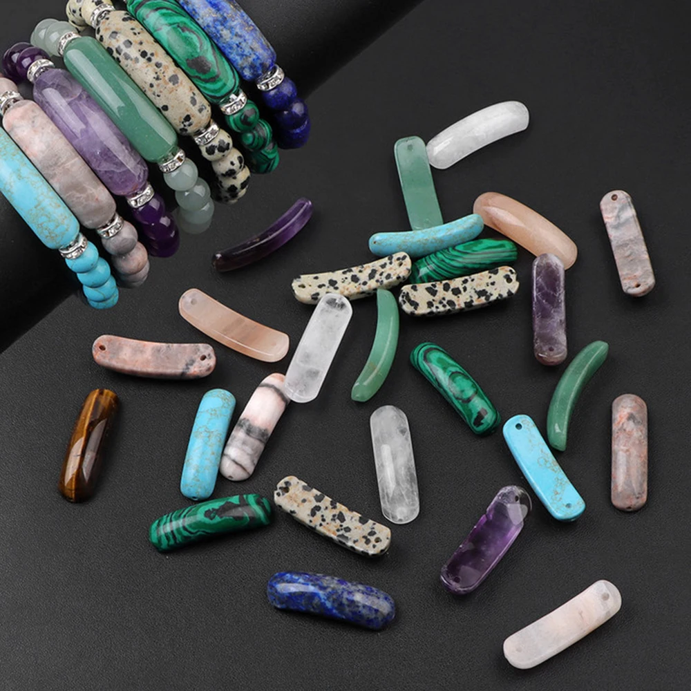 2pcs-lot-Rectangle-Shape-Charms-Bead-Natural-35x10mm-Amethysts-Tiger ...