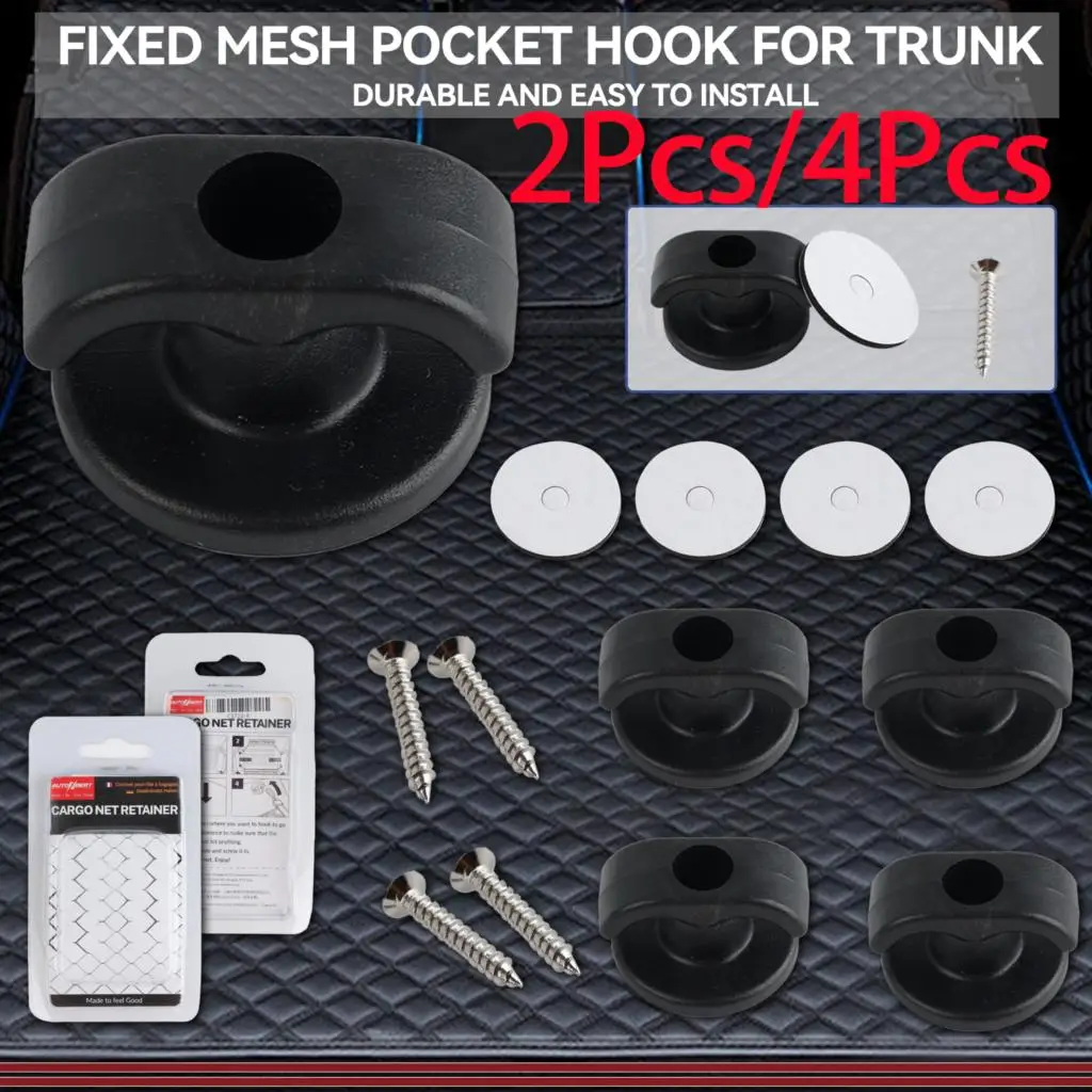 4x-Car-Rear-Trunk-Envelope-Cargo-Net-Tie-Down-Hook-Ring-Loop-Hanging ...