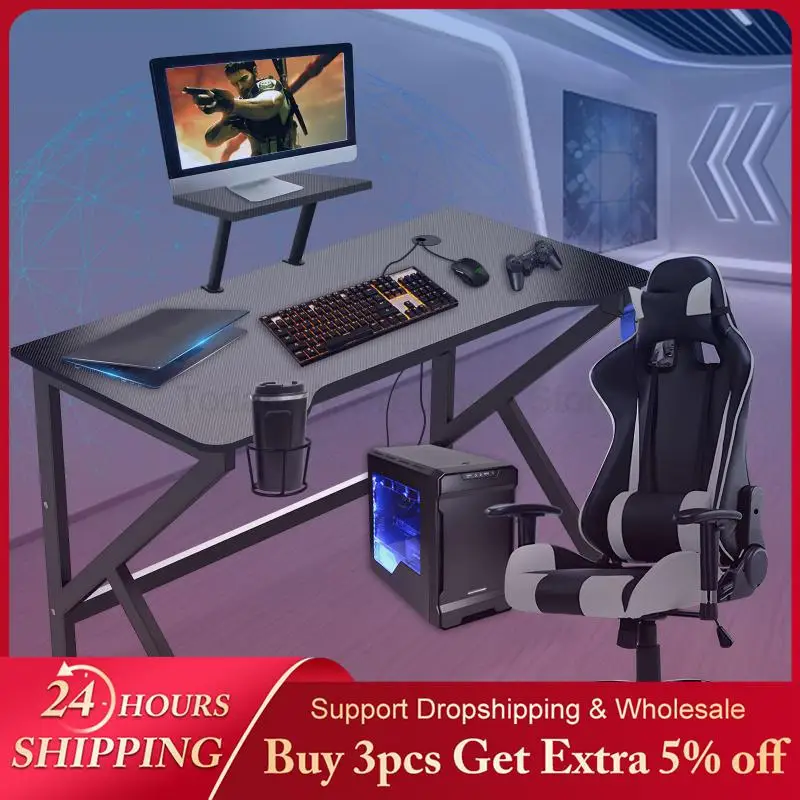 Computer-Table-Countertop-Gaming-Table-Study-Writing-With-Monitor-Stand ...