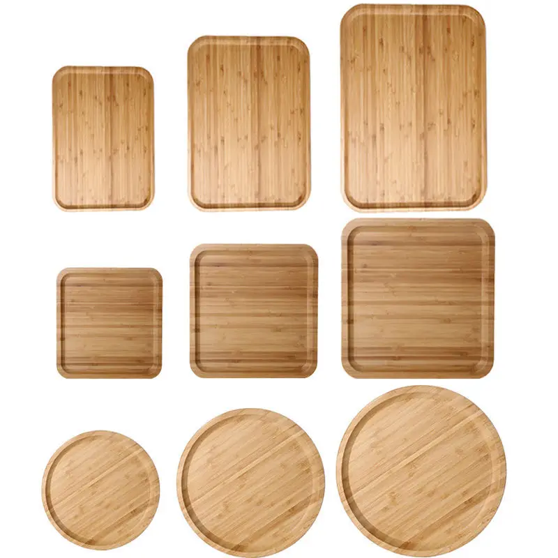 Square Bamboo Tray Wood Saucer Flower Pot Tea Tray Cup Pad Coaster ...
