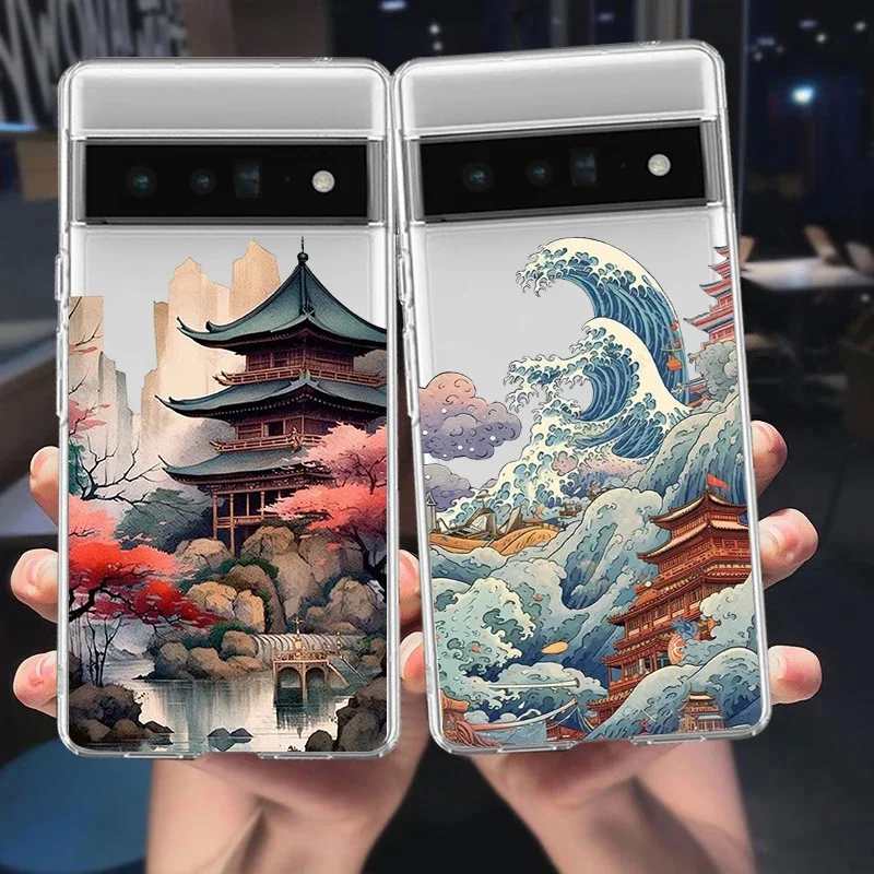 Retro-Japanese-Landscape-Waves-Phone-Case-for-Google-Pixel-8A-6-6A-5G-8 ...