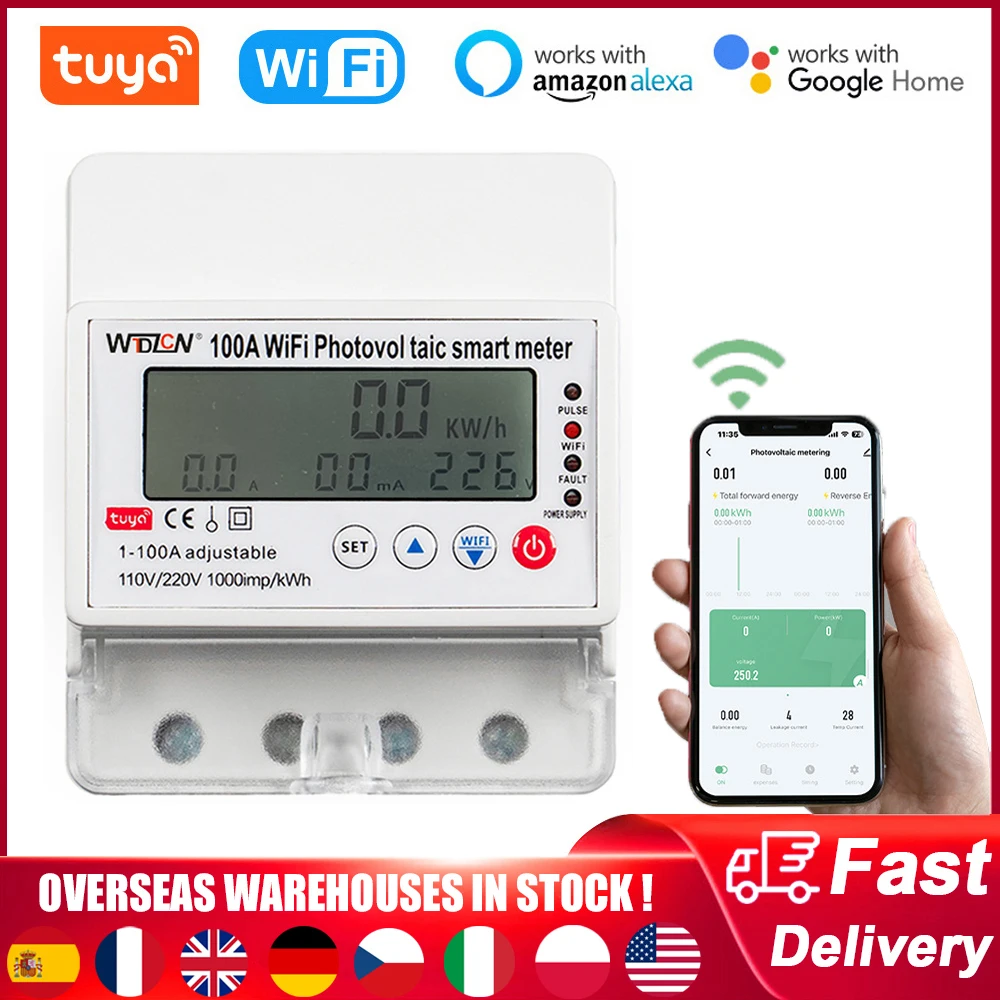 Tuya WiFi Smart Photovoltaic Meter On-off Circuit Breaker Timer ...